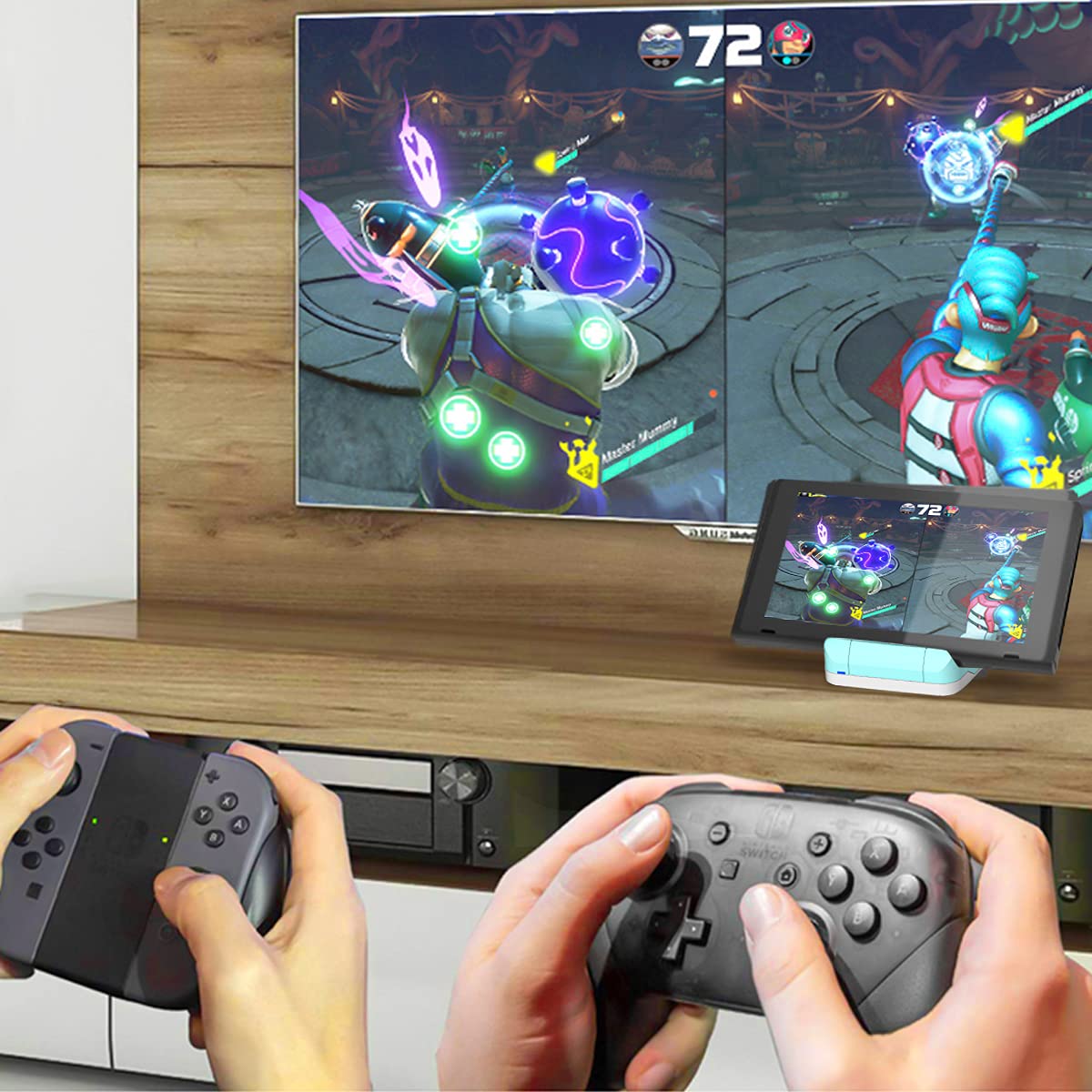 IQIKU Switch Dock with Cooling Fan and USB 3.0 Port, Portable Docking Station for Nintendo Switch and Switch OLED (Blue