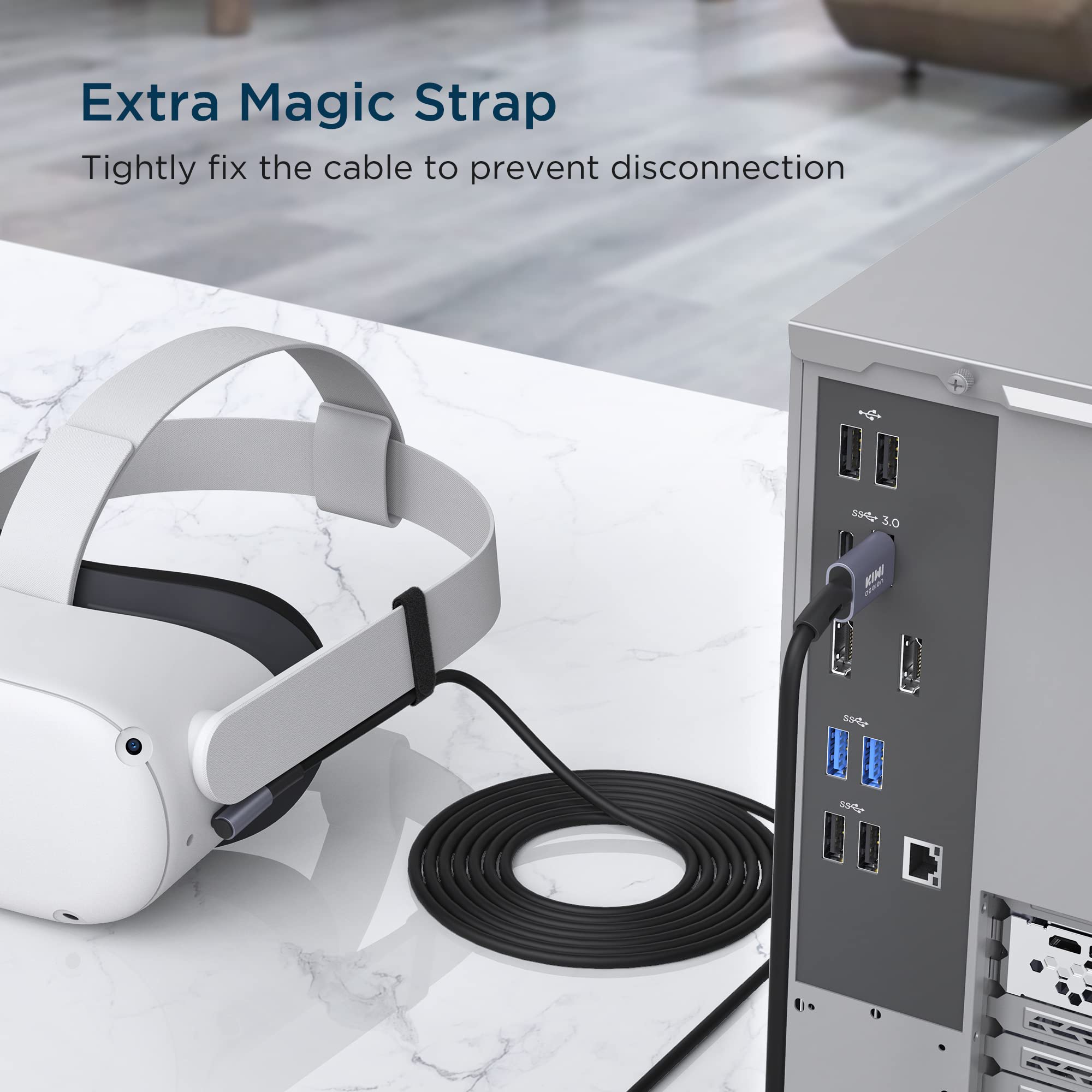 KIWI design VR Facial Interface Bracket and Link Cable Accessories Compatible with Quest 2