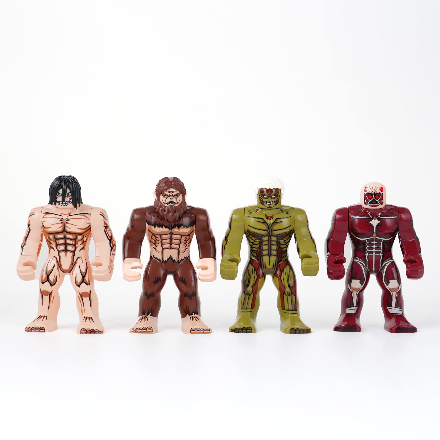 MOOXI-MOC Anime Attack Minifigs Titan Customized Building Set,Mini Brick Action Figures Titan Building Block,Made for Anime Fans(4pcs)