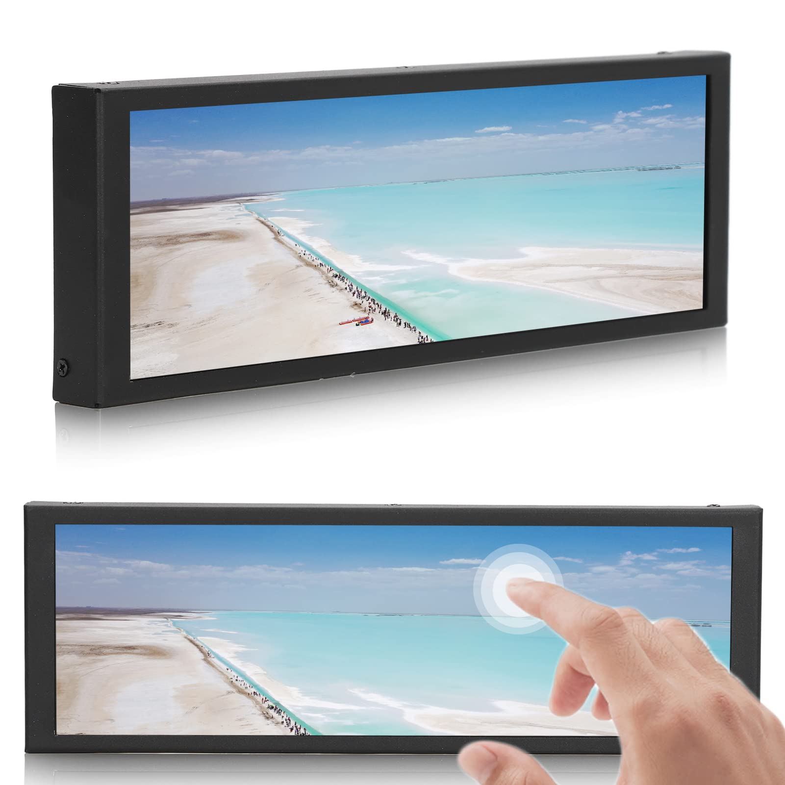 PC Case Sub Screen, Stretch Bar LCD Screen 5:16 16.7M Display Color 60Hz for 3B for CM3 (Capacitive Touchscreen)