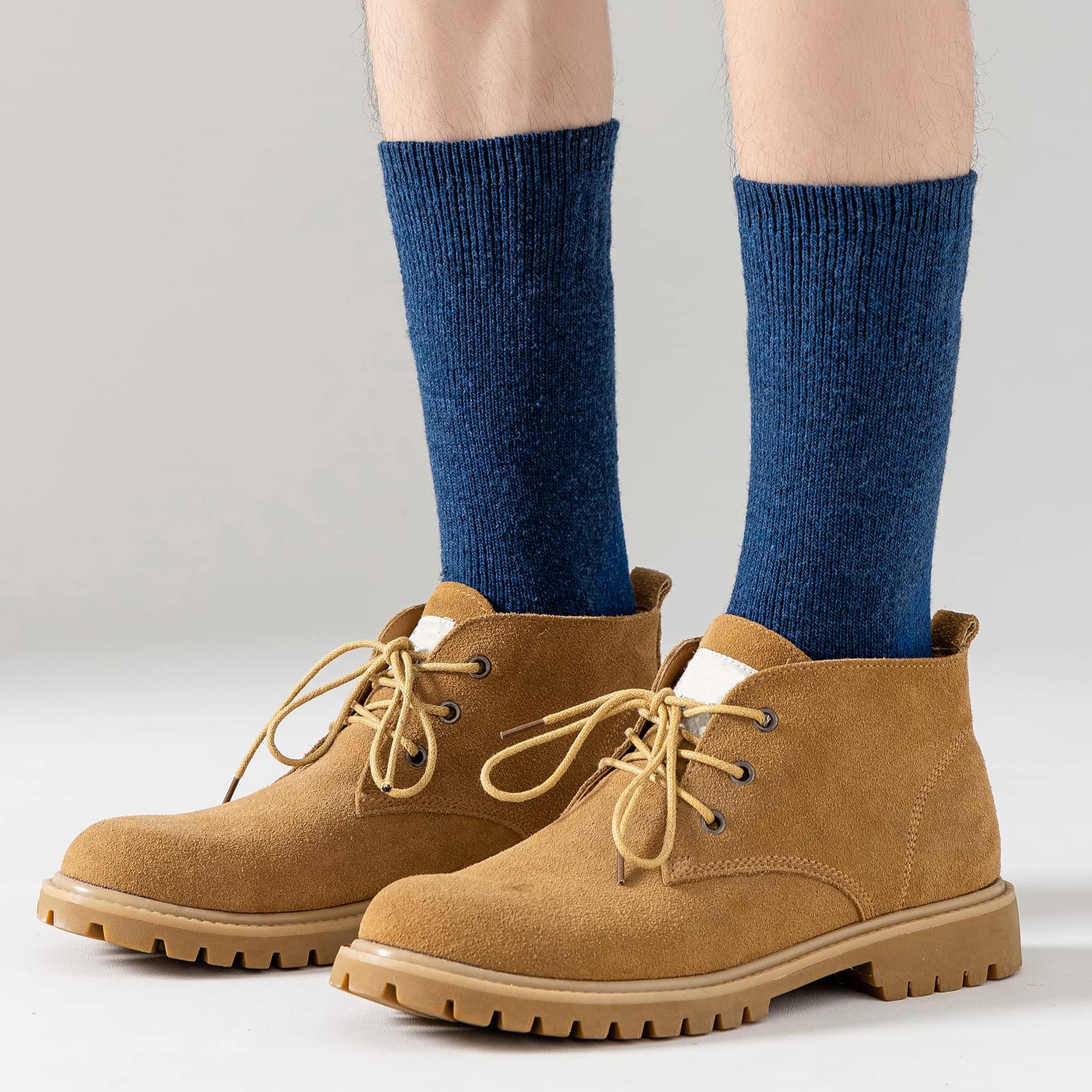 JORMATT Cushioned Merino Wool Hiking Socks for Men Women Thermal Heated Warm Crew Boot Sock 3 Pairs, Men's Shoe Size 7-11