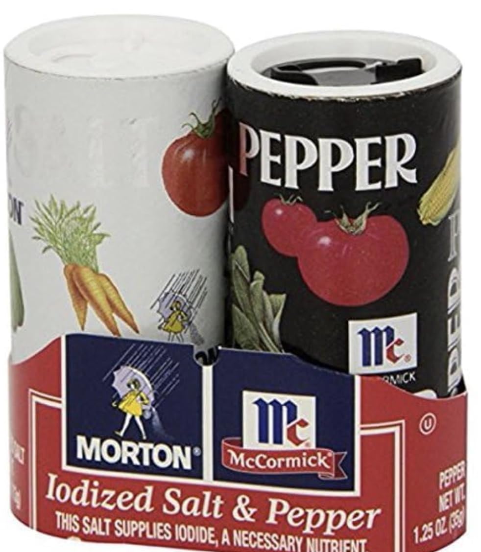 Morton's 4 oz. Salt and Mccormick 1.25 oz. Pepper Shakers 2 Bundles