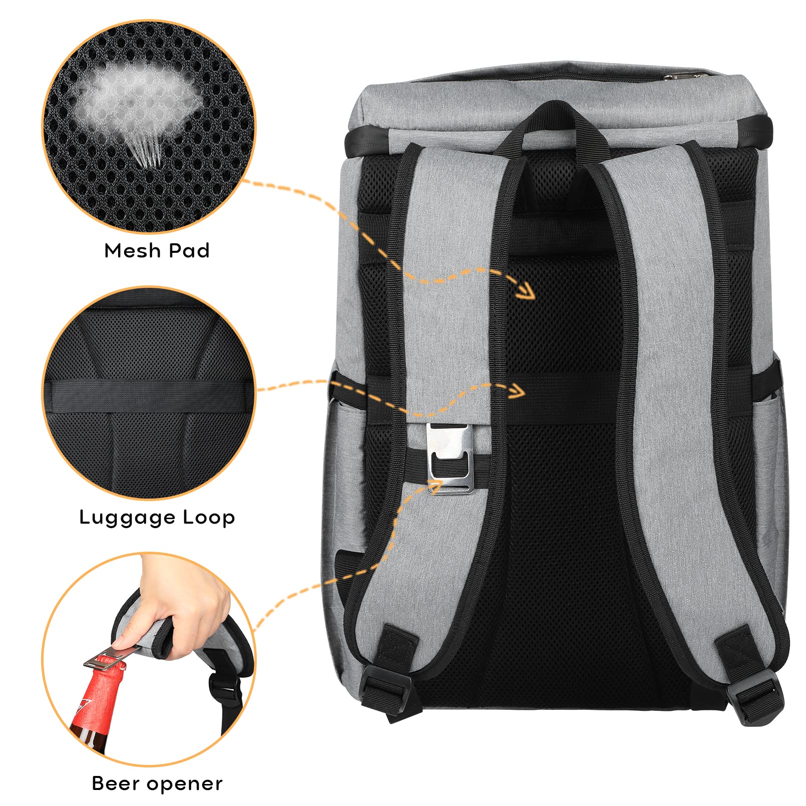 kookoomia Cooler Backpack 30 Cans Insulated Cooler Backpack Waterproof Leakpoof Cooler Bag Lunch Backpack Cooler for Picnic Camping Beach Accessories
