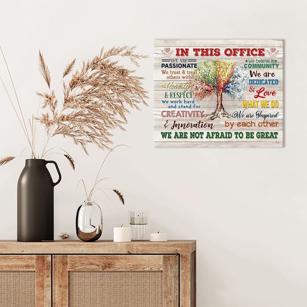 Inspirational Wall Art For Office Motivational Quotes Wall Decor In This Office Canvas We Are Not Afraid To Be Great Framed Canvas Wall Art Modern Office Wall Decor Office Size, 24x20 Inch