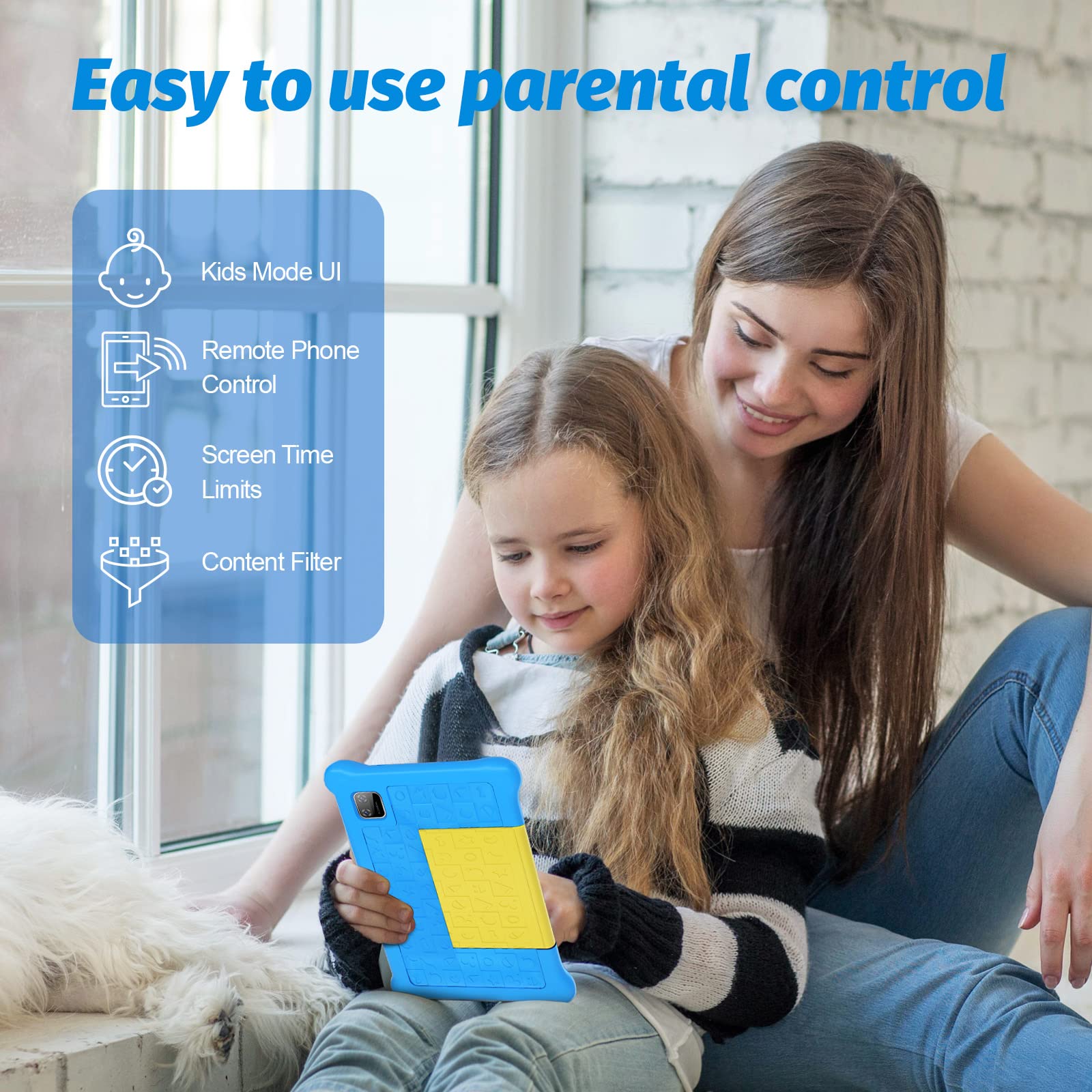 MERRYROYAL Kids Tablet 7'' Tablet for Kids Android 11 32GB 2GB RAM ROM Parental Control Tablets with Shockproof Case