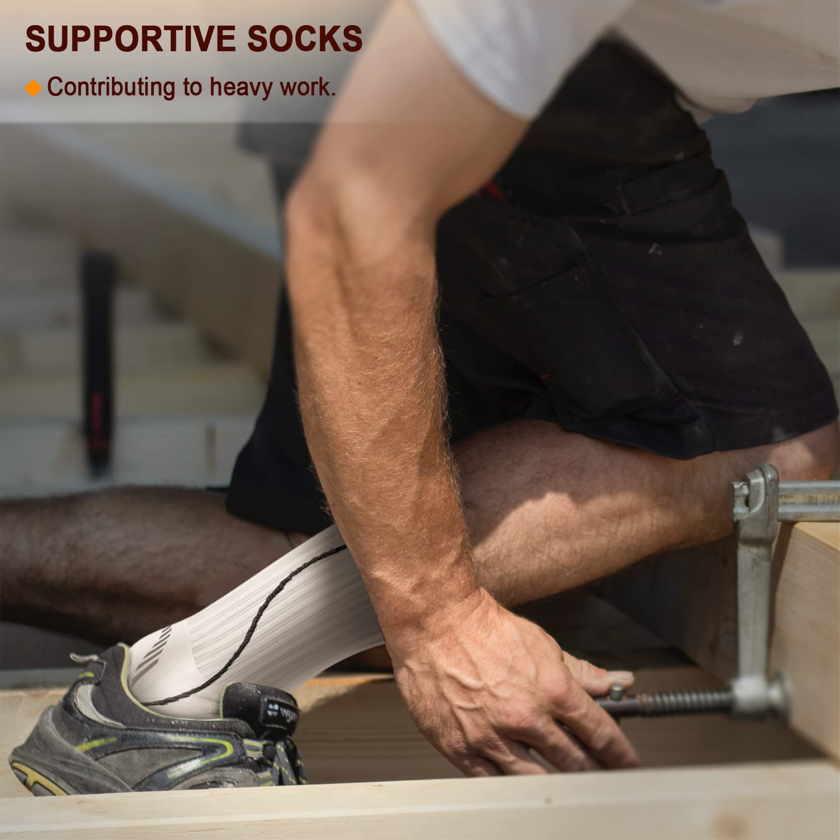 KEMISANT Men Compression Socks 3/6 Pairs, Athletic Socks Cushioned Sole for Men Running Walking,Arch Support