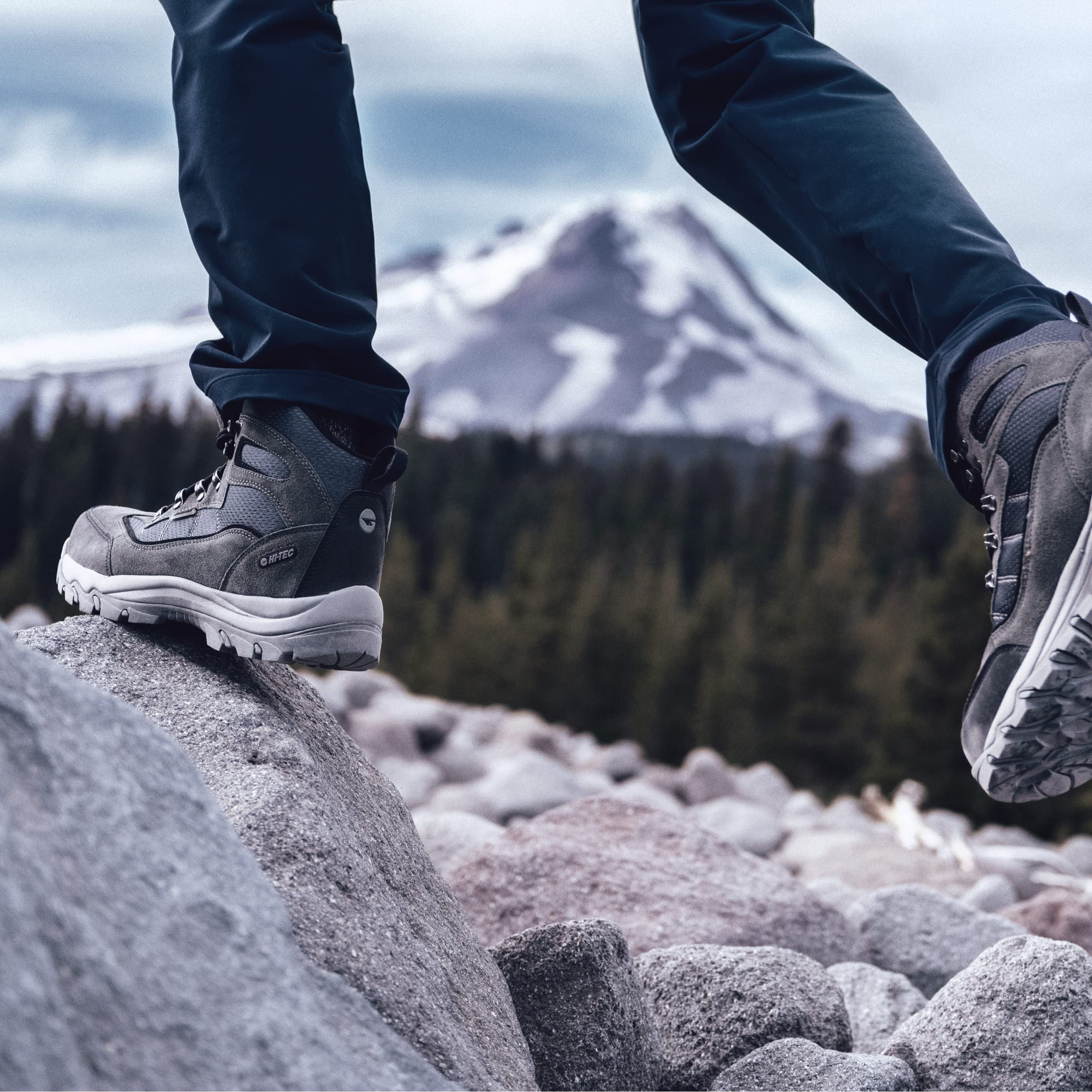 HI-TEC Skamania Mid WP Waterproof Men's Hiking Boots, New 2022 Model with High Performance Rubber Outsoles - Trail, Mountain and Backpacking Shoes - Dark Brown Tan, 9 Medium