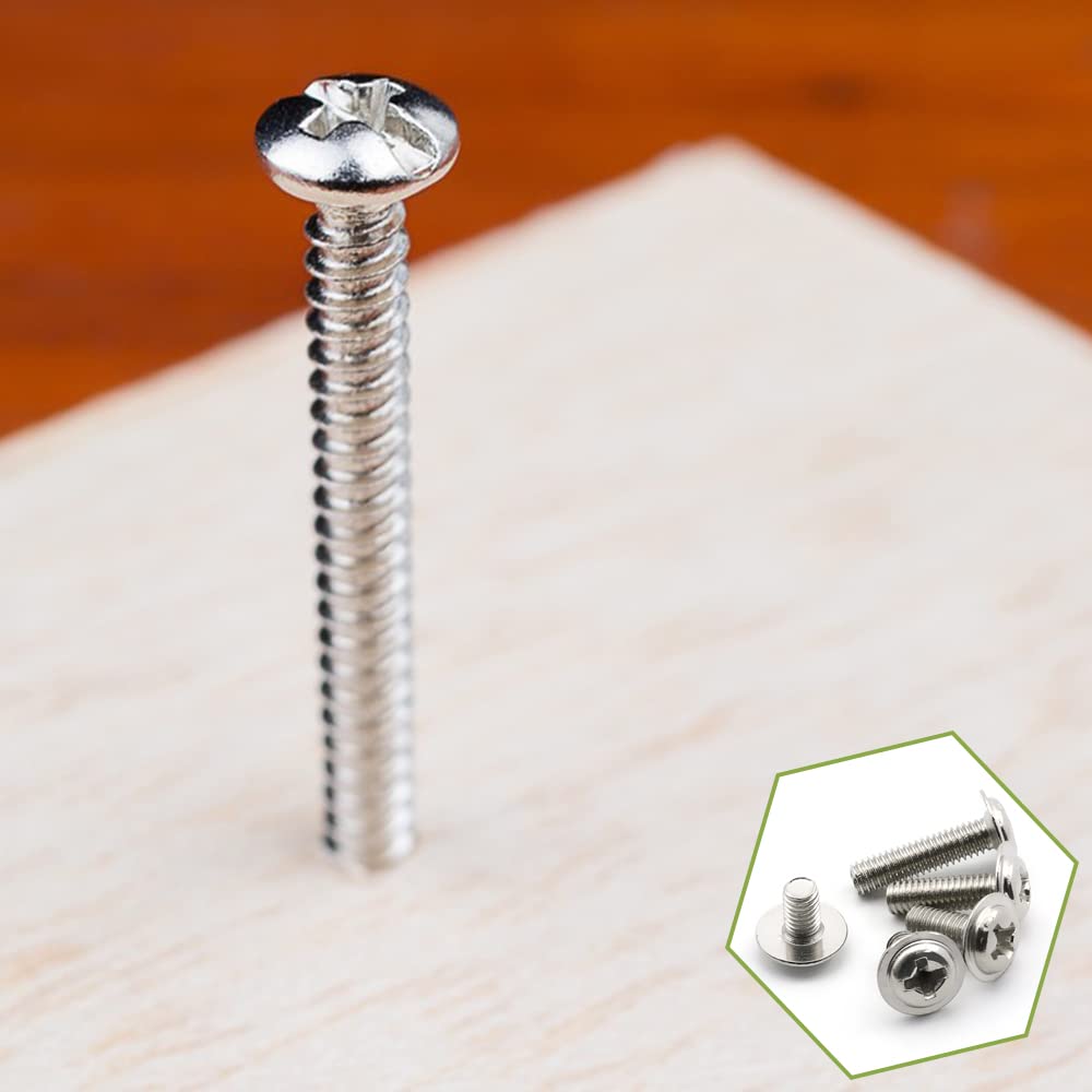 PIDAY 435PCS M4 Knob/Pull Machine Screws Phillips PMW Pan Head Screws Bolt 304 Carbon Steel Cabinet Door and Drawer Screws Set