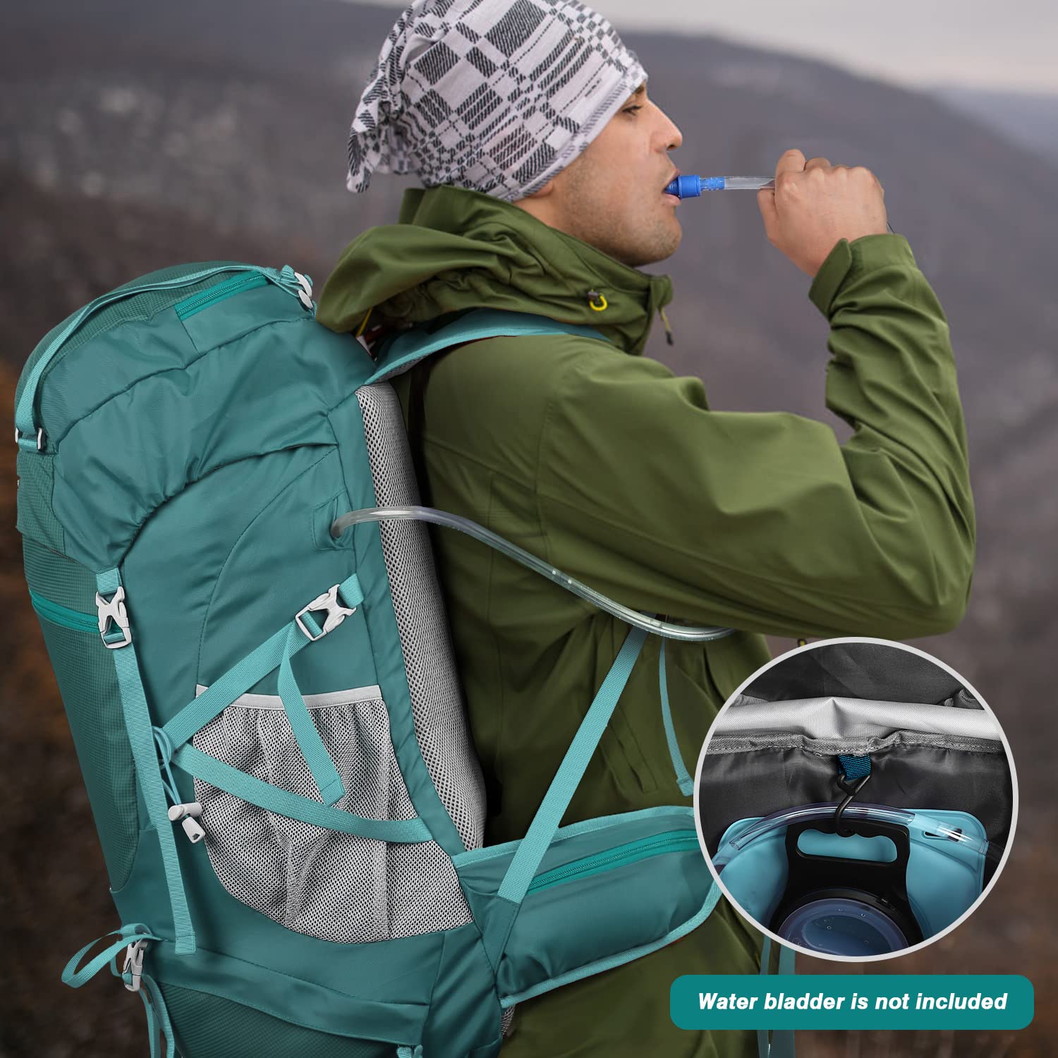 HOMIEE 50L Hiking Backpack Travel Bag Waterproof Camping Backpack with Rain Cover Lightweight Backpacking Backpack Rucksack