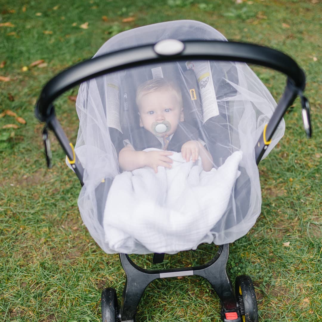 Mosquito Stroller Net Set by Kiki Babies Kiki Babies, Include 2 Multipurpose Stroller Hooks and A Baby Wipes Dispenser, Bug Net for Strollers, Bassinets, Cradles, Playards, and Portable Mini Crib