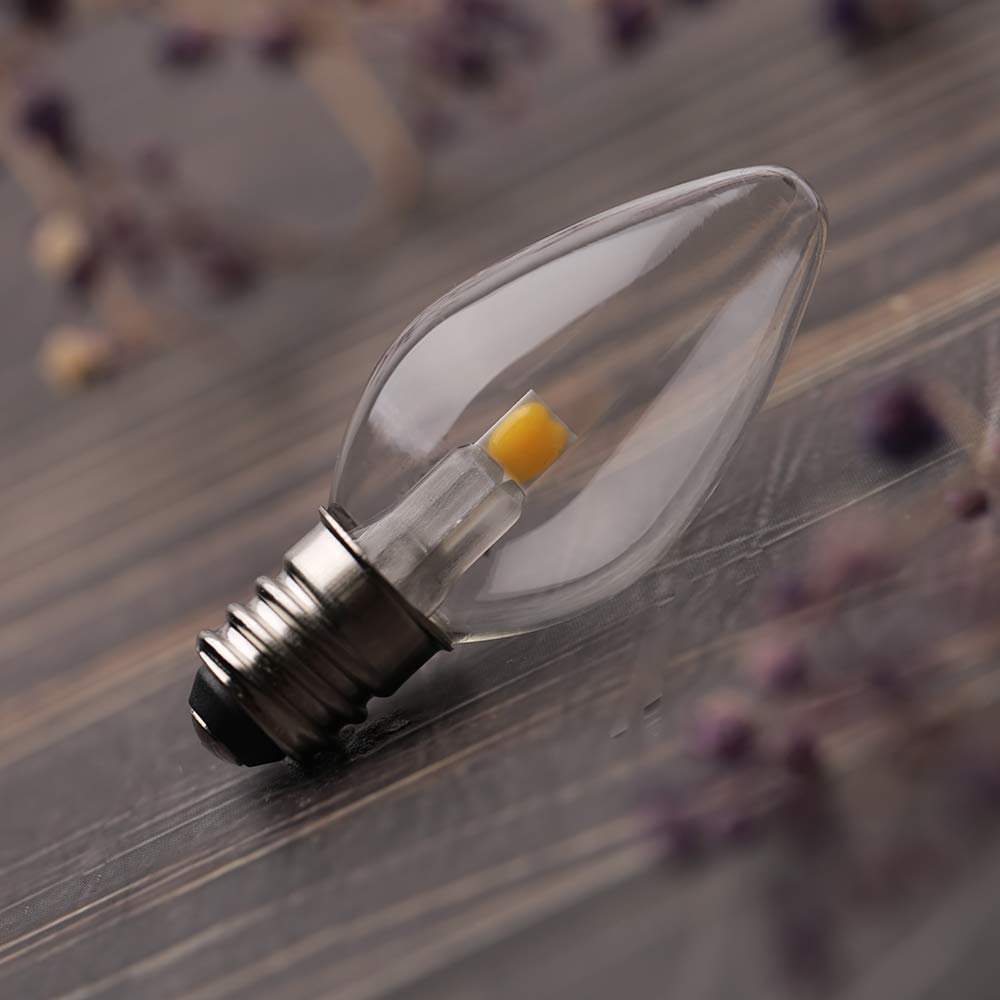 iSoptox 6 Pcs E12 C7 Led Night Light Bulb, Led C7 Bulbs 7 Watt 6W 5W 4W Incandescent Equivalent Replacement, Clear Candelabra Base Small Chandelier Light Bulbs 0.6W 50 Lumen 120V Soft White 2700K