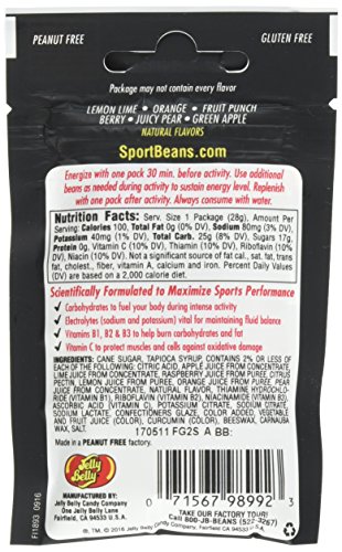 Jelly Belly Sport Beans - Energizing Jelly Beans - Assorted Flavors, Pack of 24