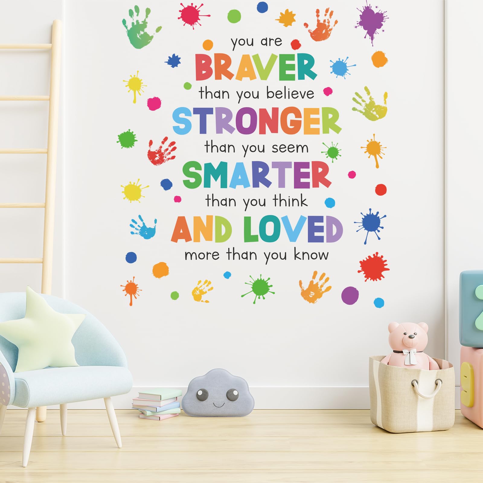 Inspirational Quotes Wall Decals Colorfu Peel and Stick Wall Wallpaper,Motivational Wall Stickers Positive Saying Wall Art & Murals for Nursery Kids Room Preschool Playroom Classroom Decor
