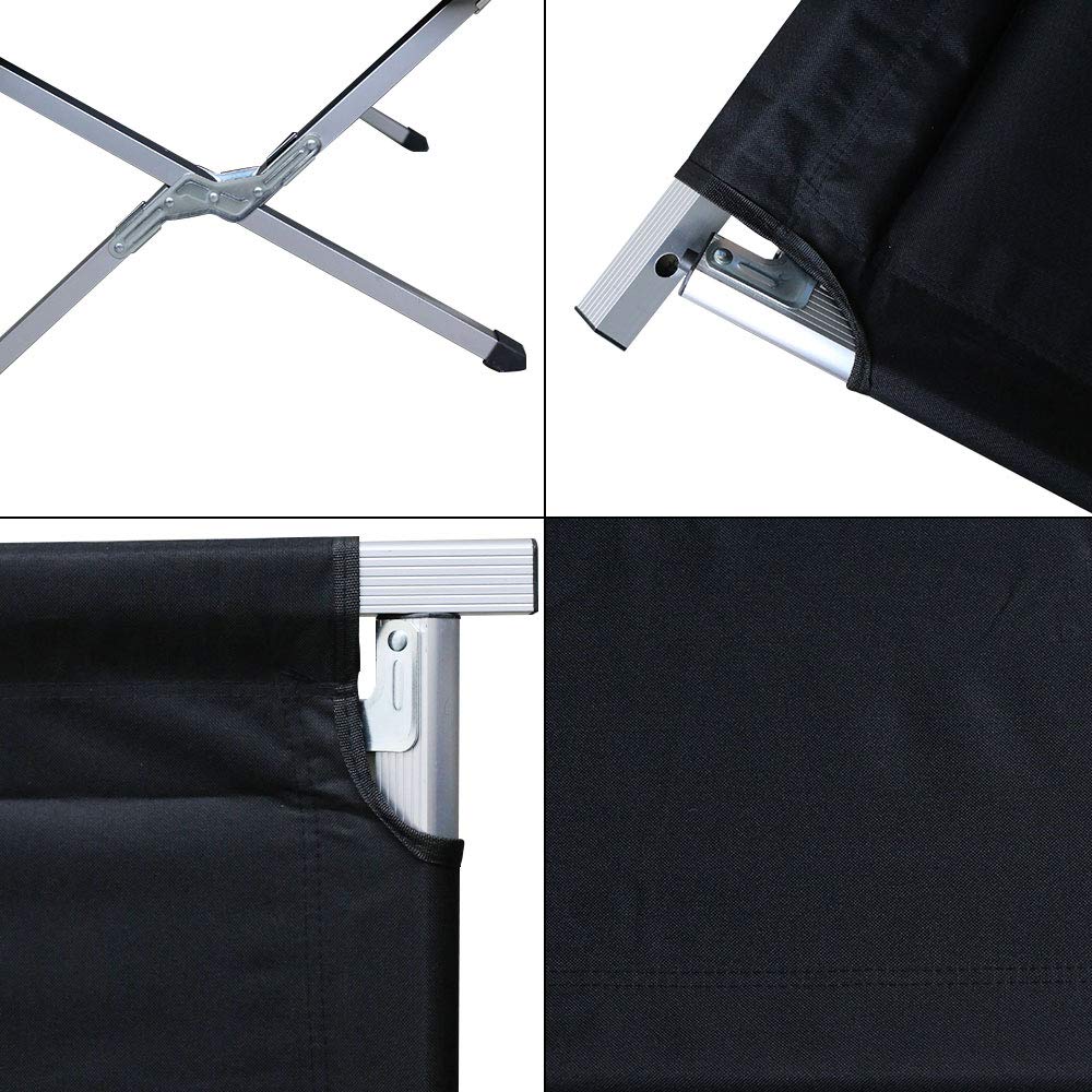 Homevibes Folding Lightweight Bed & Portable Camping Cot with Carry Bag for Adults Hiking Hunting Traveling, Black