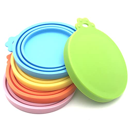 MYYZMY 7 Pcs Pet Can Covers, Food Can Lids, Universal BPA Free Silicone Can Lids Covers