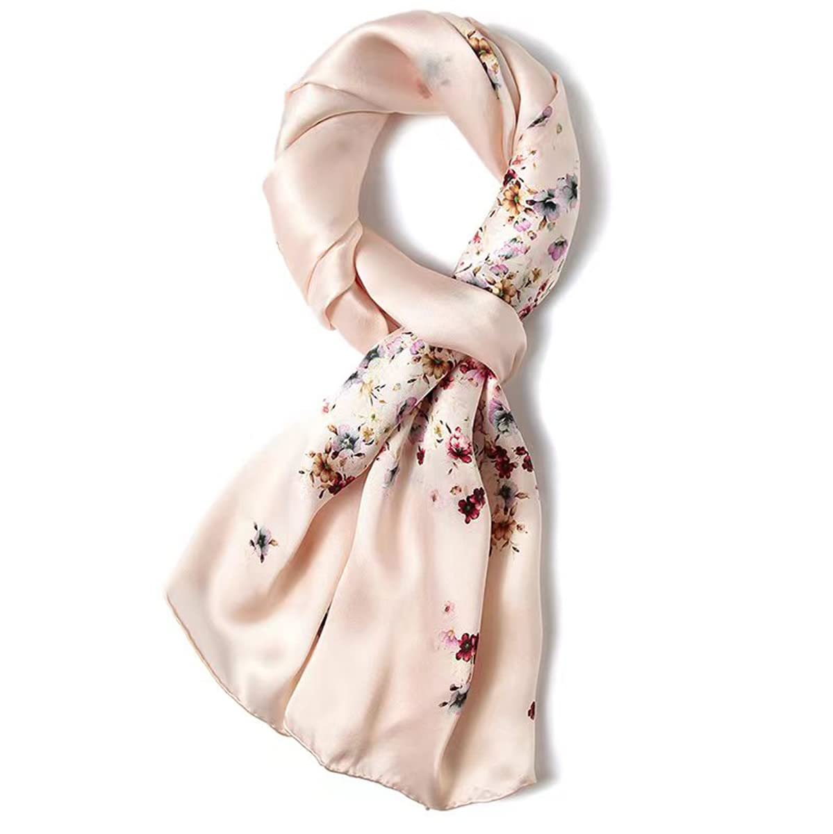 JIARI Women's Pure Mulberry Silk Scarf Long Satin Scarf Lightweight Wraps for Headscarf and Neck (Suihua13)