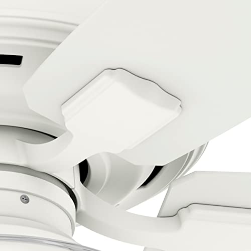 Hunter Fan Company, 50279, 52 inch Bennett Matte White Ceiling Fan with LED Light Kit and Handheld Remote