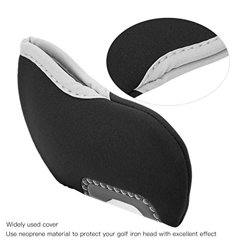Iron Club Cover, Neoprene Putter Cover, with A Convenient Design Durable 10Pcs Golf Putter Head Cover Long Service Life. for Putter Golf Course Home Biginners(Black)