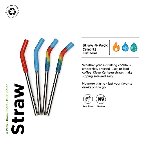 Klean Kanteen Short Multi Color Straws 4 Pack, 1 EA