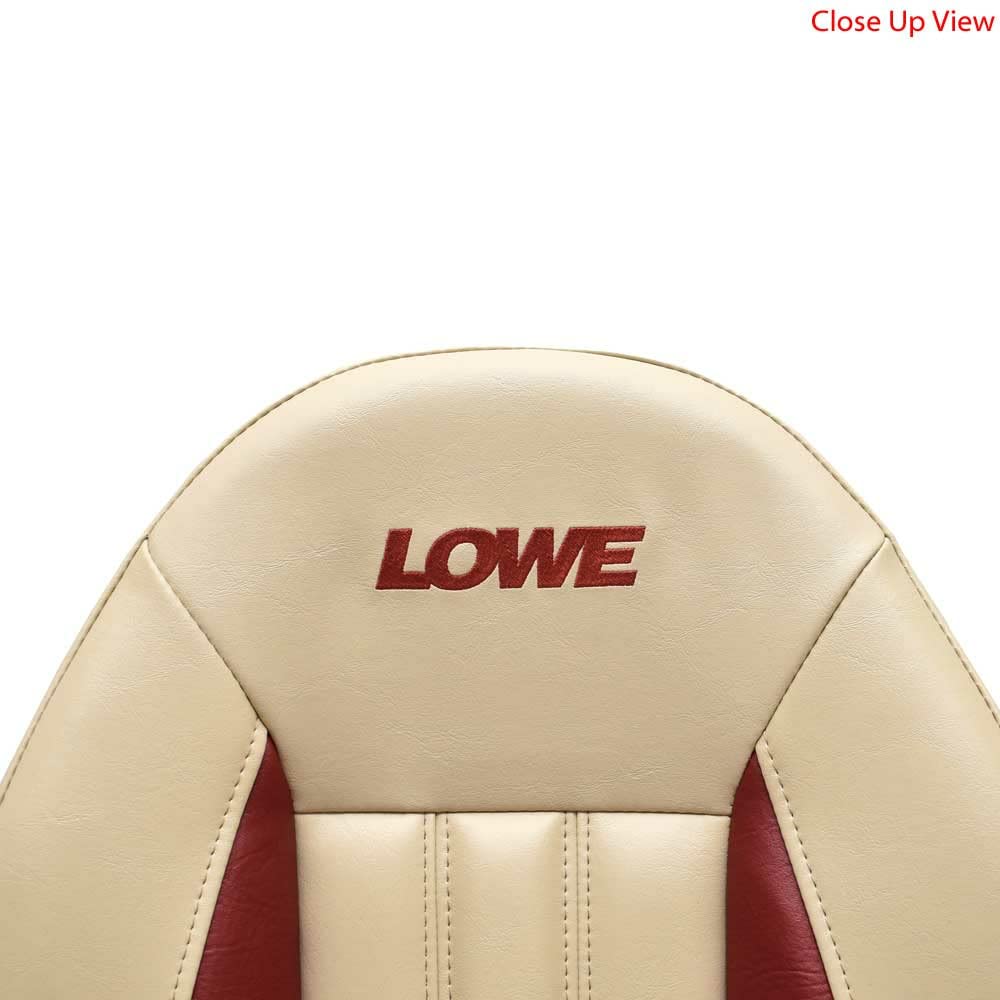 Lowe Boat Folding Fishing Seat 2340819 | Beige Red Black