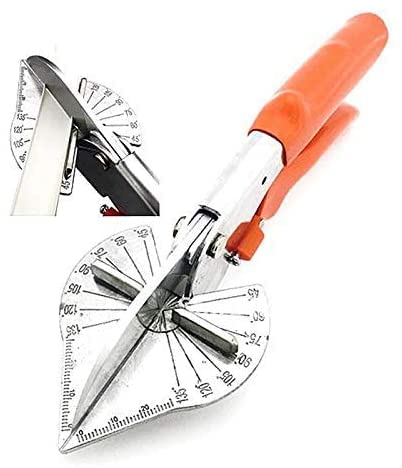 Multi Angle Miter Shear Cutter Hand Tools,45-135 Degree Adjustable Angle Scissors Trim Shears Tools with 2 Extra Spare Blades (Orange)