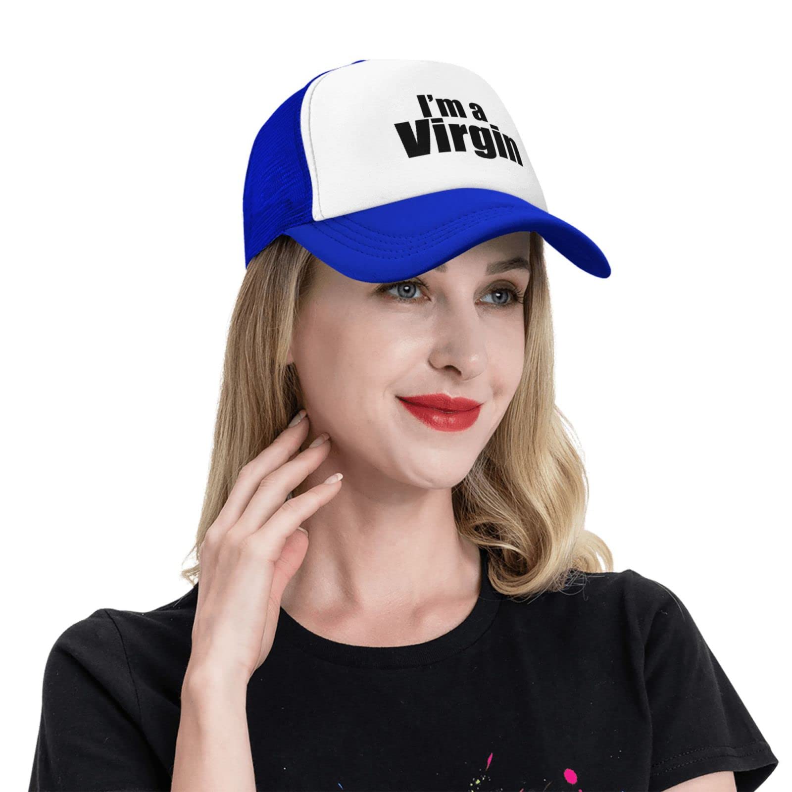 KMIVQGE Trucker Hat,Adjustable Mesh Cap,Unisex Baseball Hat,Suitable for Sports,Fishing,Travel. Blue