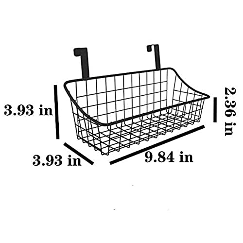 Jteyult Basket with Grid Storage Basket, Hang It Behind a Door or on a Railing, Over The Cabinet Door, White