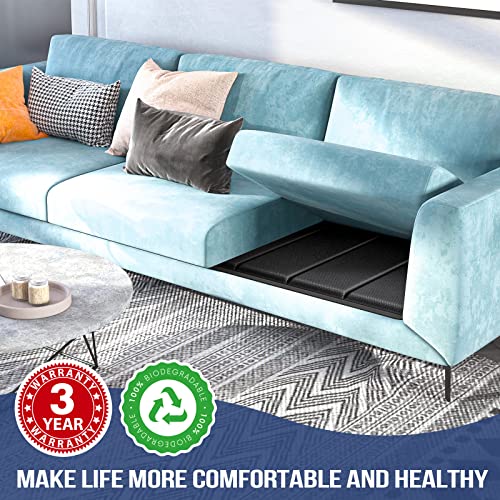 Jin&Bao Couch Cushion Support for Sagging, Heavy Duty Solid Wood Sofa Cushion Support 21＂- 68＂ for Loveseat- Couch Supporter Under The Cushions Board 100% Saver Sagging(Black)