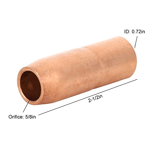 JUSTHENGGUANG 5Pcs Welding Nozzle Copper Nozzle Inert Gas Protection Welding Gun Accessories Fit for Miller M25/M40 Welding Nozzle Torch Nozzle