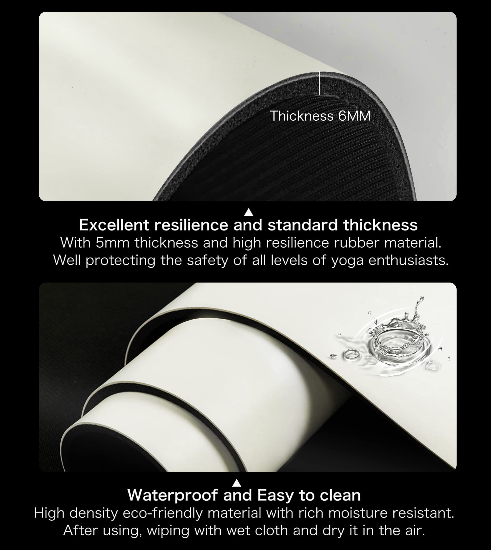 Keolorn Non-Slip Yoga Mat Eco Friendly Exercise & Workout Mat for Women for Home, Pilates and Floor Exercises