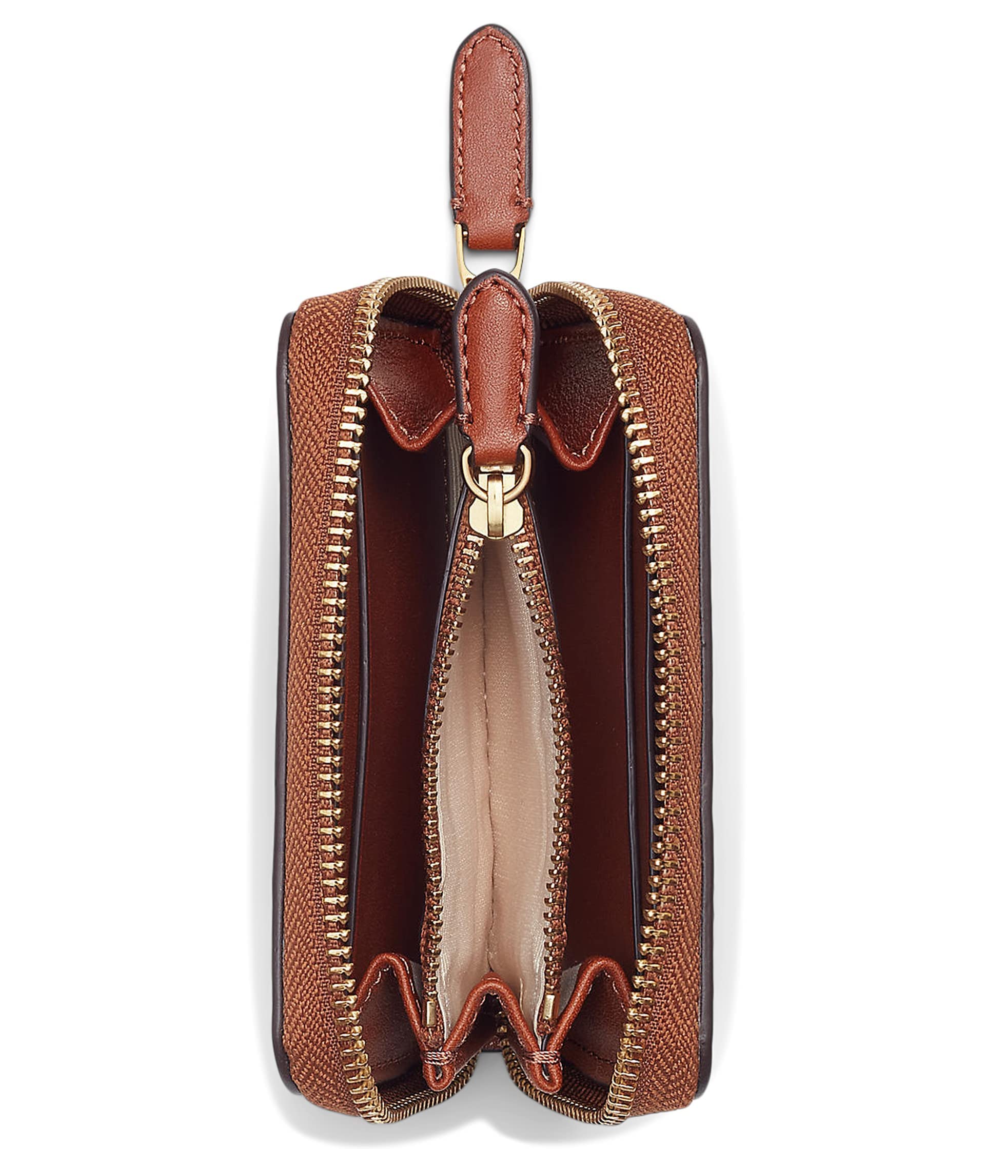 LAUREN Ralph Lauren Leather Continental Wallet Lauren Tan One Size