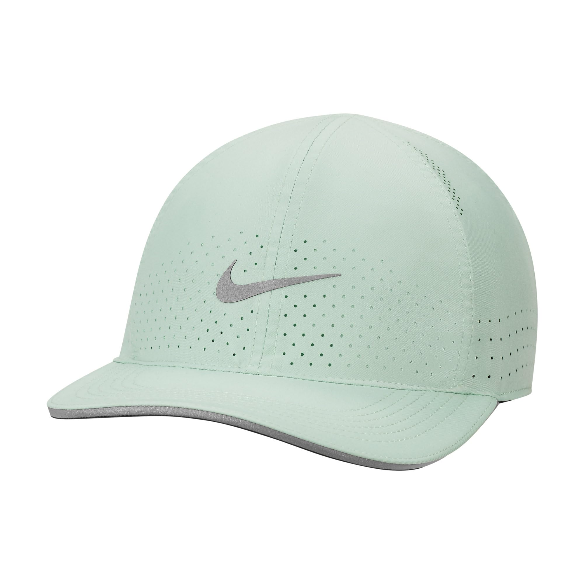 Nike Dri-FIT Aerobill Featherlight Perforated Adult Unisex Running Cap (US, Alpha, One Size, Enamel Green)