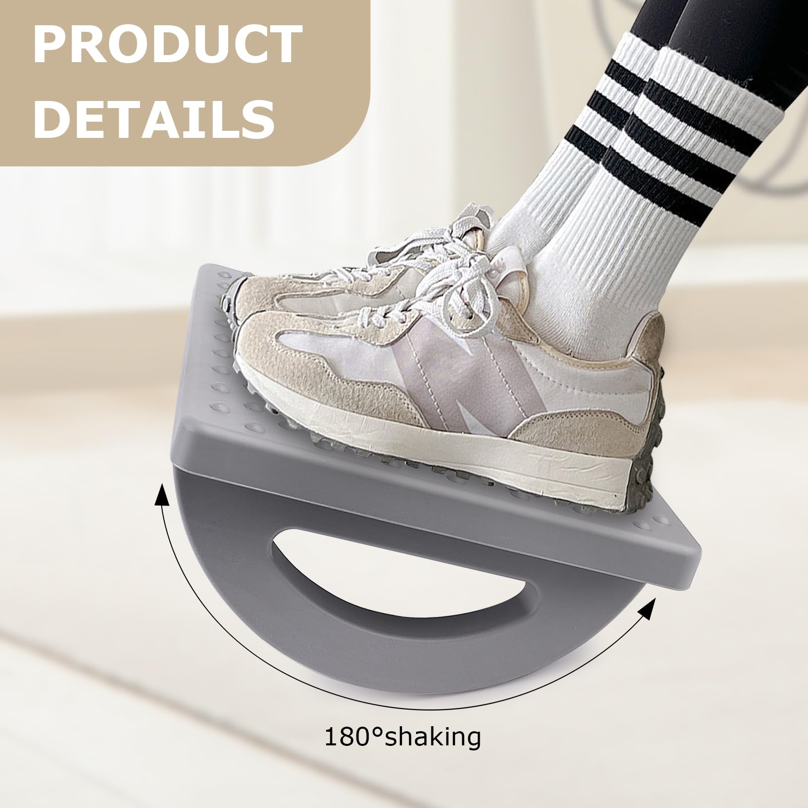 HSchumann Rocking footrest,for Under-Desk footrests in The Office,with Foot Massage, Ergonomic Table Foot Pedal,Comfortable footpegs are a Necessity at Home and at Work (Black)
