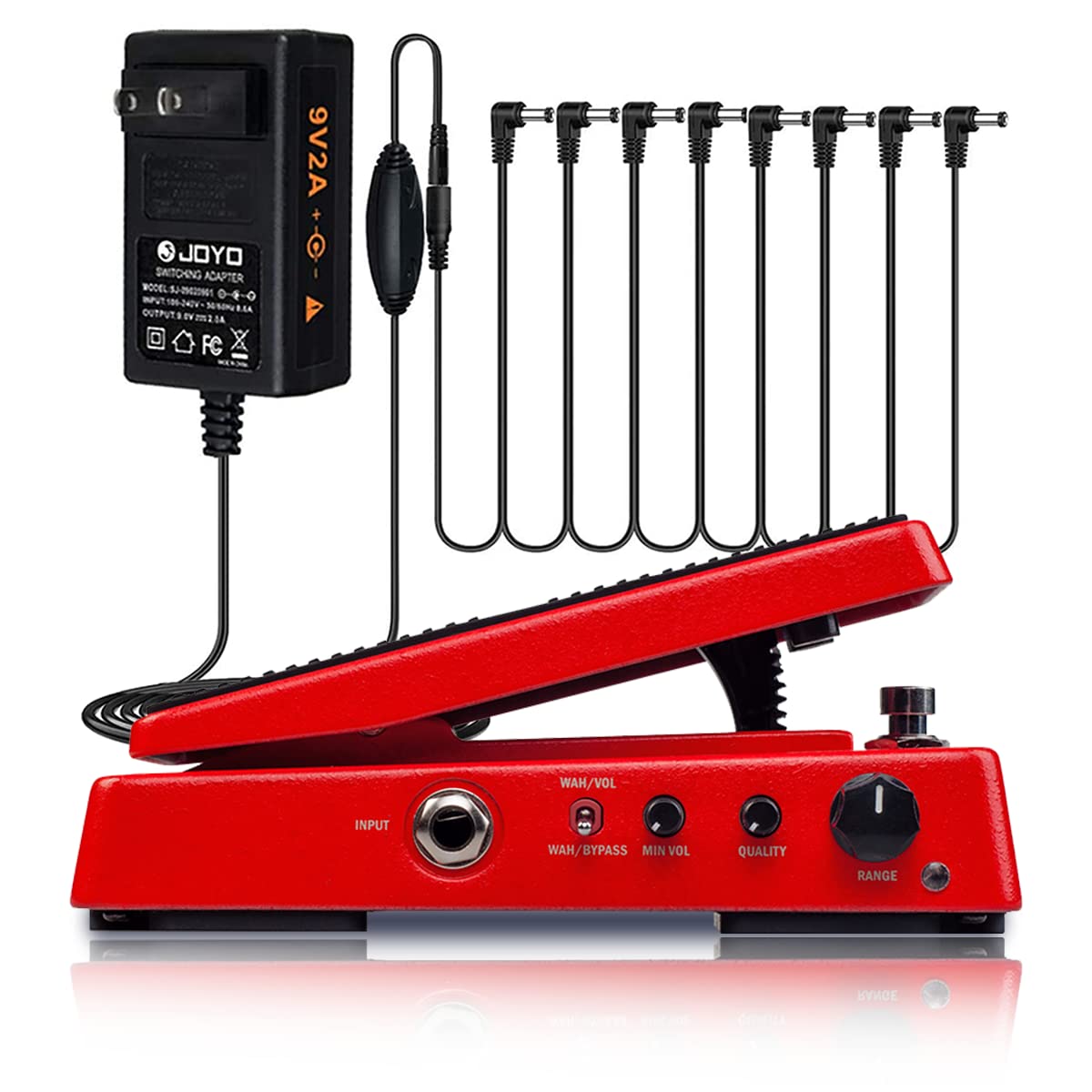 JOYO WAH-II Classic and Multifunctional WAH Pedal Bundle with JP-03 2A Pedal Power Supply