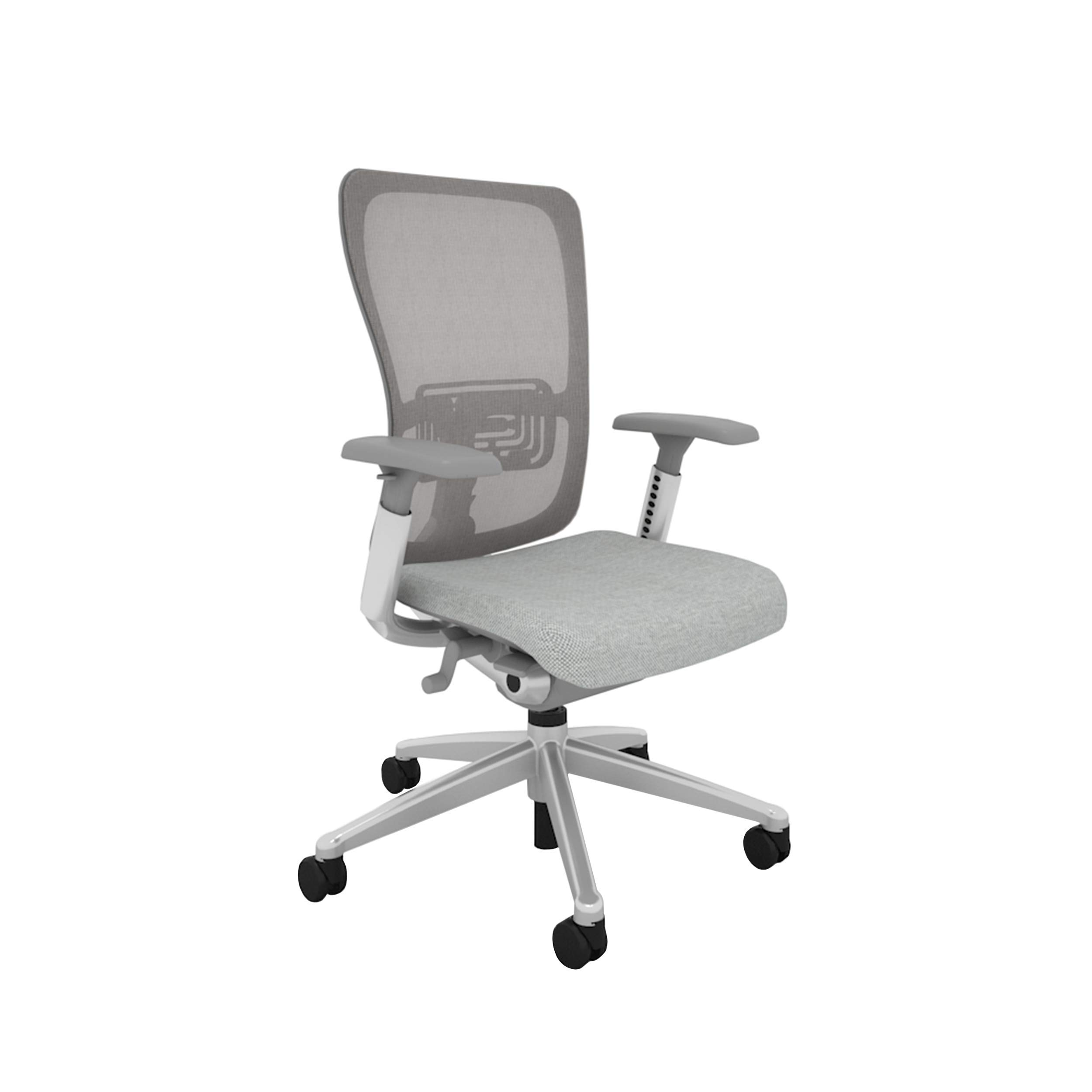 Haworth Zody Classic High Performance Office Chair with Ergonomic Adjustments and Tilt Feature in Flexible Mesh Back (Smoke/with Lumbar Support)