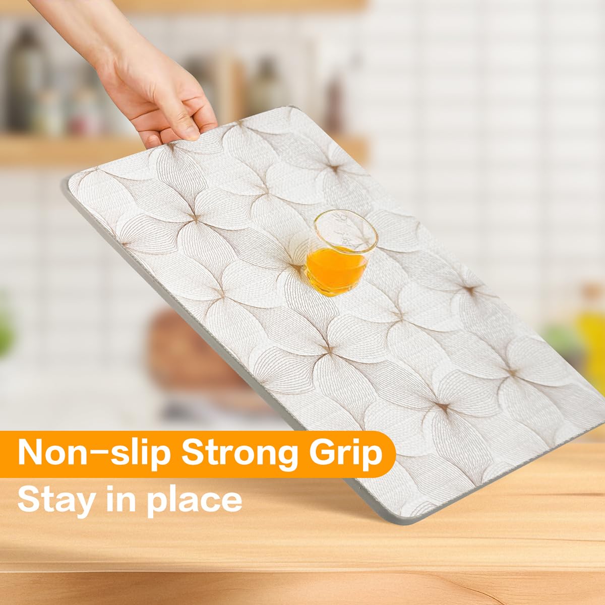 Quttisay Shelf Liner for Kitchen Cabinets,Non Adhesive Cabinet Liner,Non-Slip Drawer Liner,Waterproof Shelf Liner Easy to Clean Strong Grip Liner for Cabinets,Drawers,Cupboard,(Flower 12 inx10 FT)