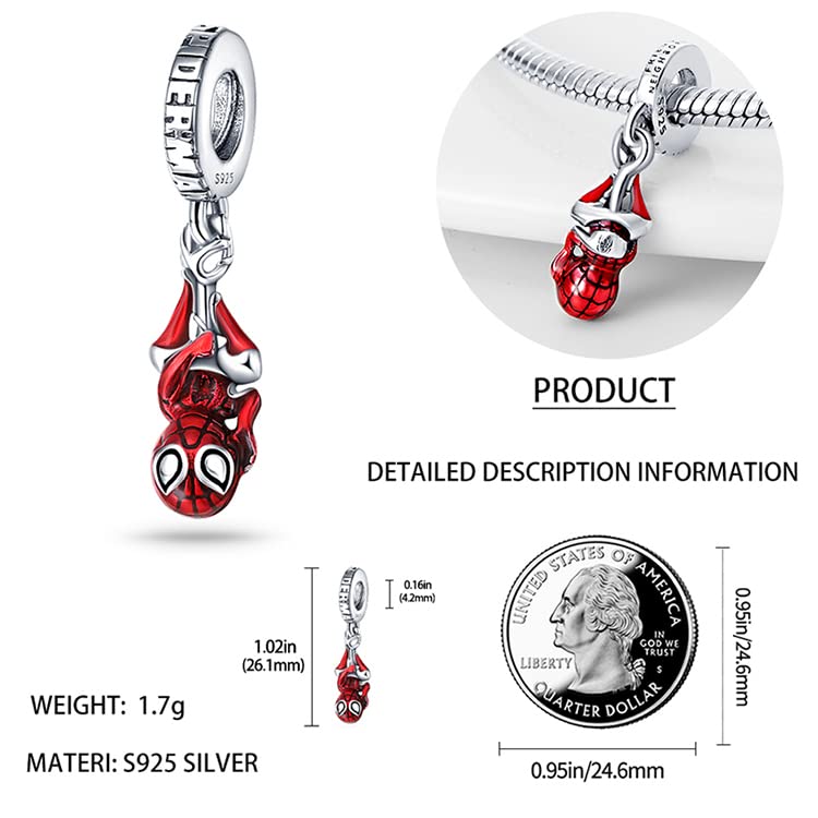 HappyStar 925 Sterling Silver Charms for Bracelets and Necklaces,Combination Dangle Pendants Beads Charms Jewelry Gift for Couples Sisters.(With Spacer Beads)