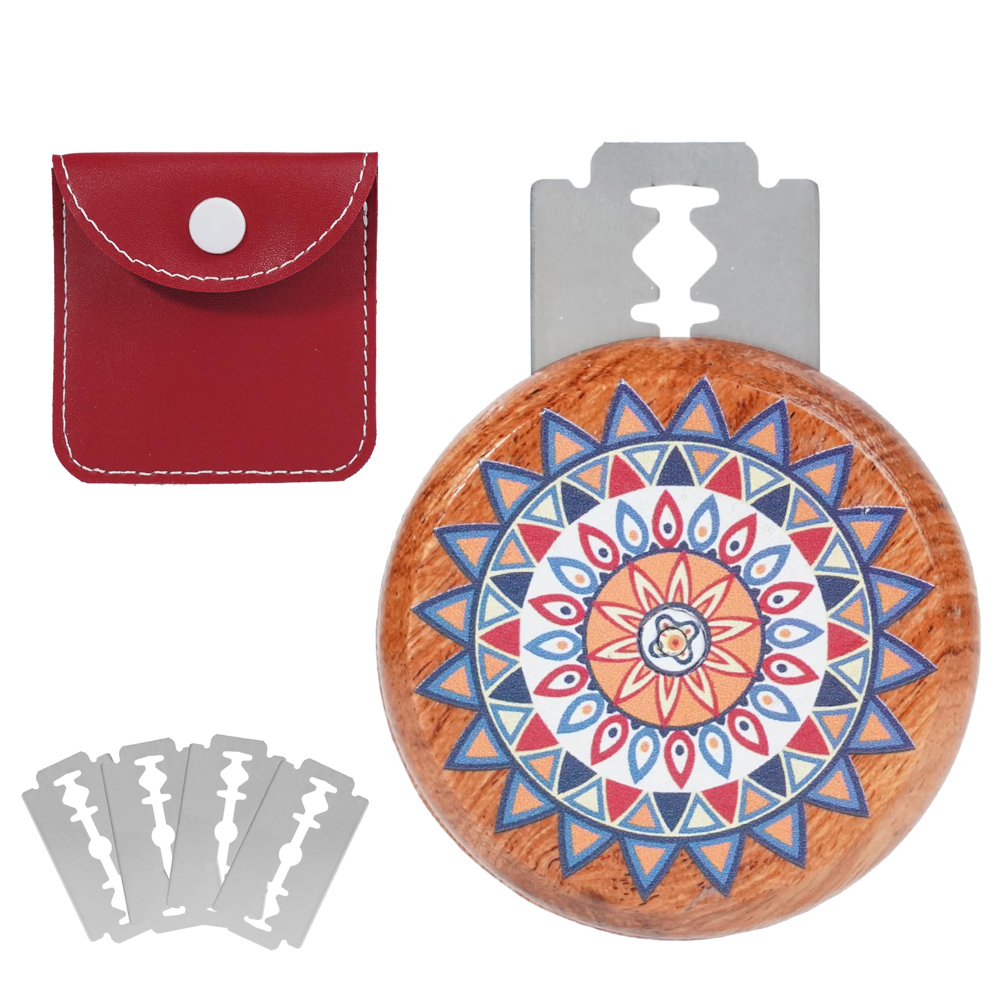 Purdaz UFO Bread Lame Cutter,Wooden Bread Lame Scoring Tool,Bread Dough Cutter-Multiple Styles,Easy to Operate-Bread Scoring Knife with 1 Leather Bag and 5 Razor Blades