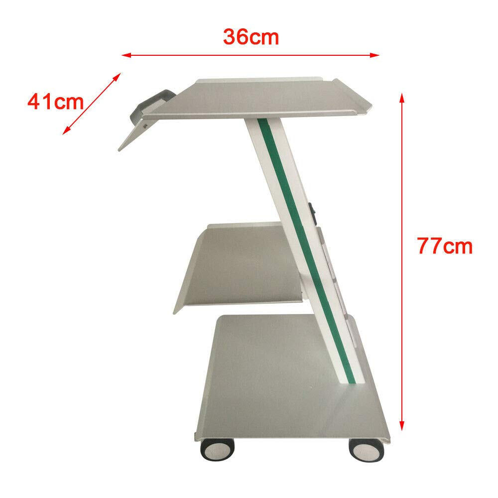 Multi-Function Trolley Cart,3 Tier Rolling Lab Mobile Cart w/Built-in Socket,De-ntal Medical Cart Trolley 3 Layers Salon Beauty Instrument Tray Rolling Clinic Spa Cart Esthetician Cart