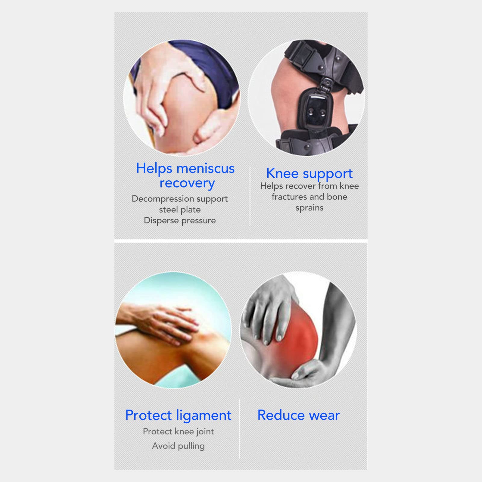 Knee Brace, Ergonomic Soft Protection Elastic Knee Support for Men Women for Meniscus Injury (Right Foot)