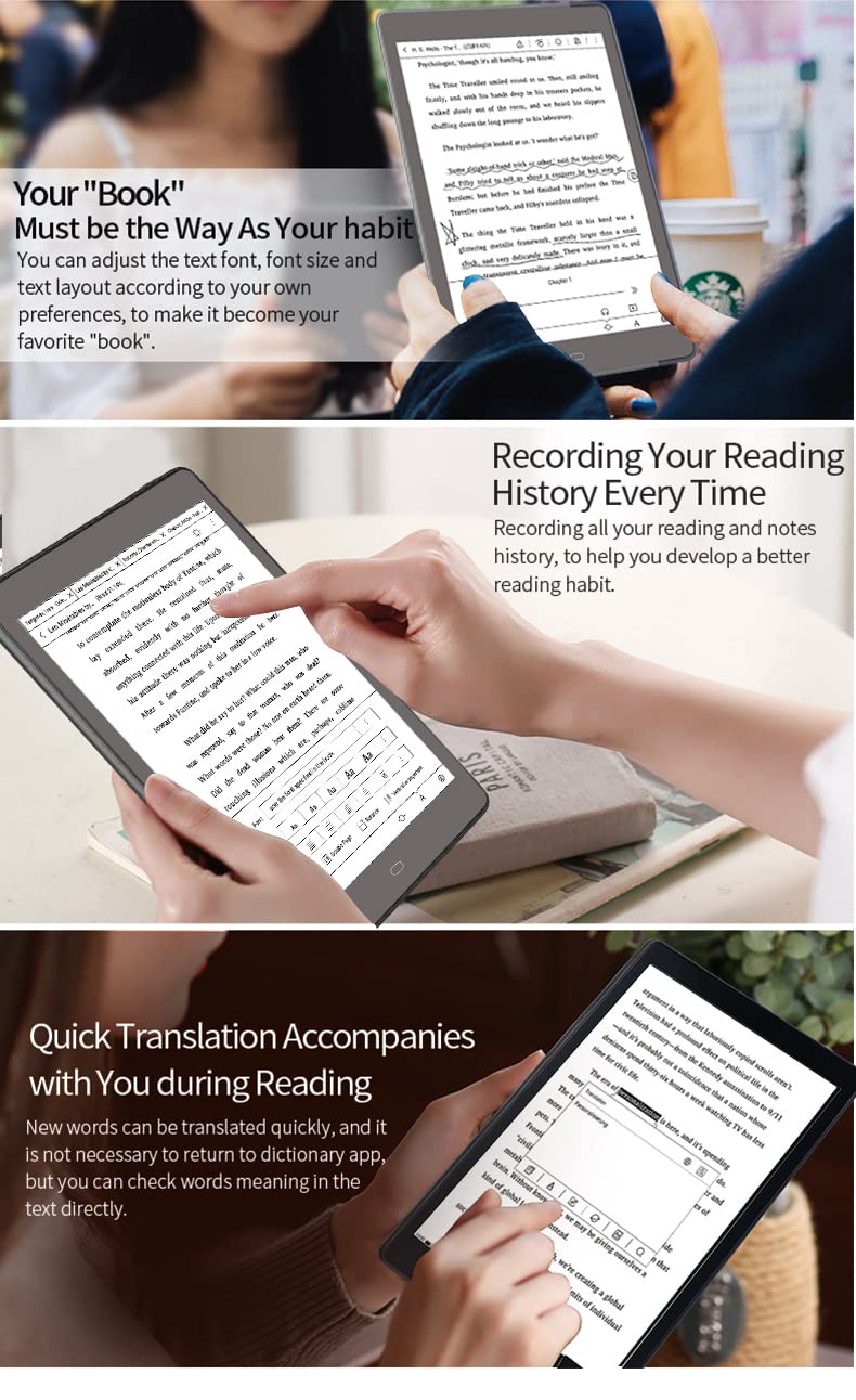 MEEBOOK P78 Pro e-Book Reader, 2022 New 7.8" Eink Carta Touchscreen,Support Handwriting, Built-in Cold/Warm Light/Audible &Out Speaker, Android 11, Support Google Play Store,OTG/USB C,3GB+32GB