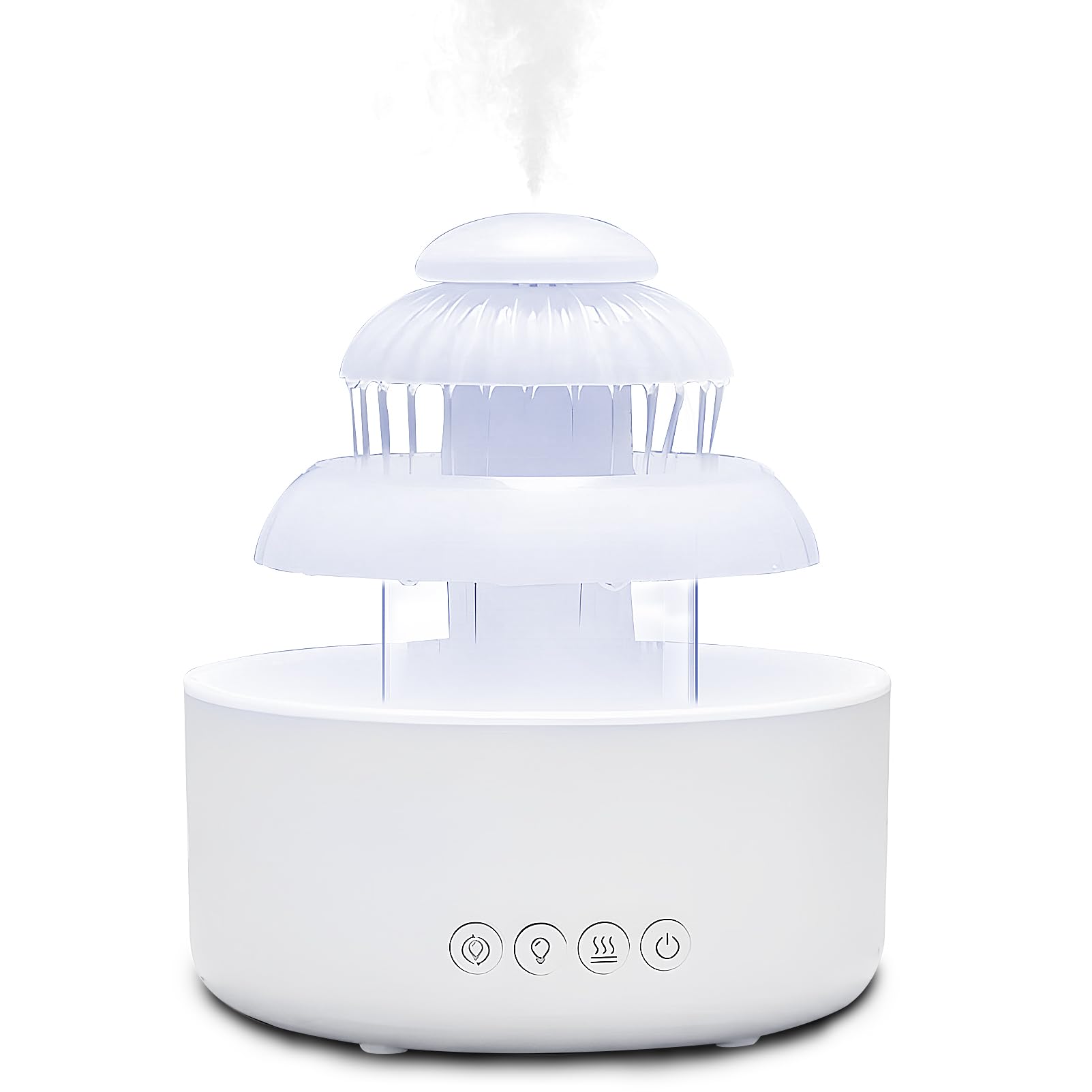 LILUOSUO Rain Cloud Humidifier Water Drip, 2 in 1 Humidifier with Aromatherapy Essential Diffuser, 600ml Mushroom Humidifier with 7 Colors, Rain Sounds for for Sleeping Relaxing