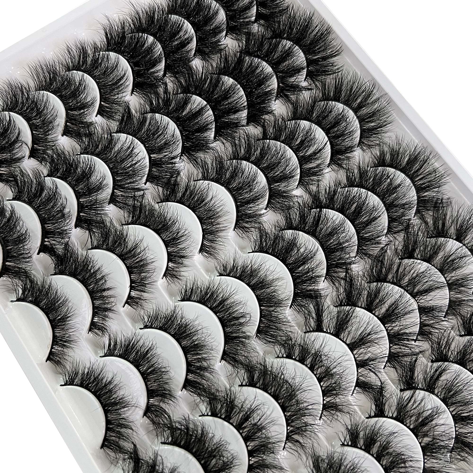 Newcally Fluffy Wispy False Eyelashes 20MM Dramatic Thick 5D Volume Fake Eye Lashes 6 Styles Long Cat Eye Curly Strip Faux Mink Eyelashes 30 Pairs Lashes Multipack Bulk
