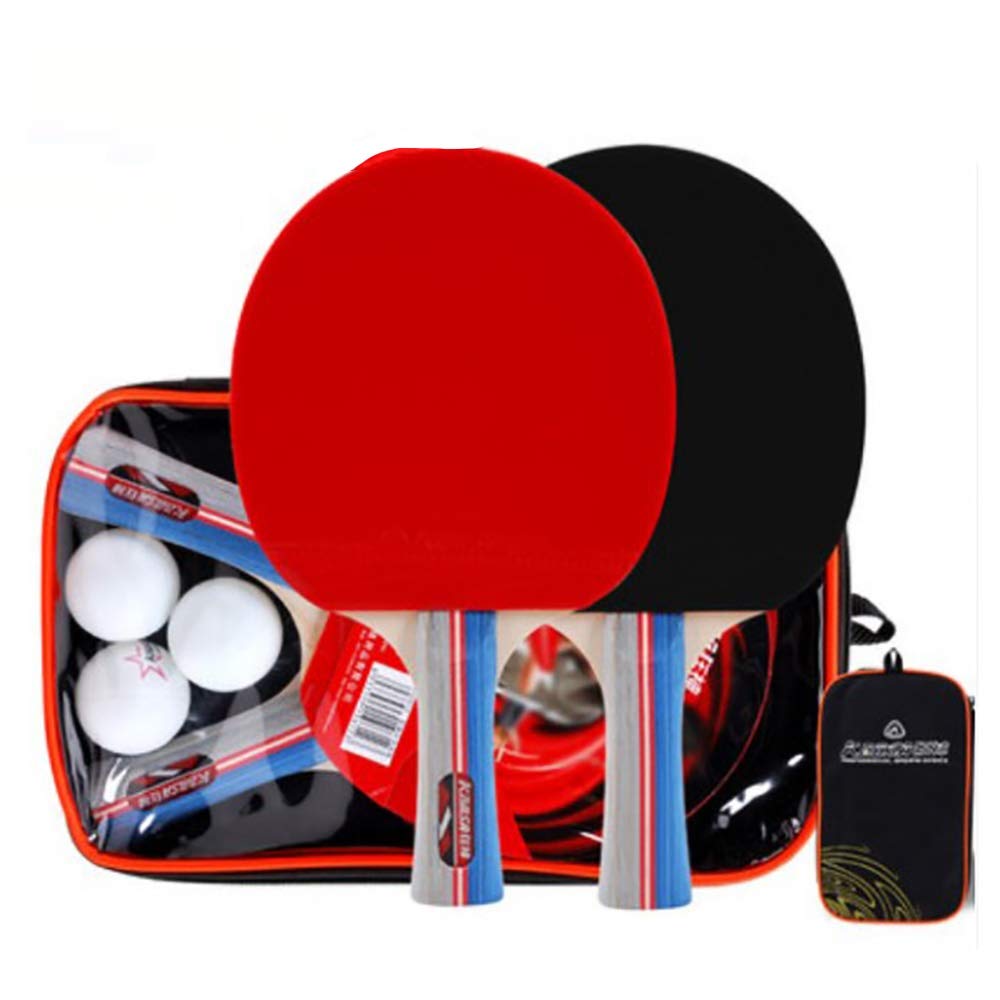 Hewen-Ping Pong Set Portable Child Student Pingpong Racket Table Tennis Racket Ping Pong Bat Ping-Pong Paddle Tennis Training Set with 2 Rackets, 6 Balls Table Tennis Bat (Size : Long)