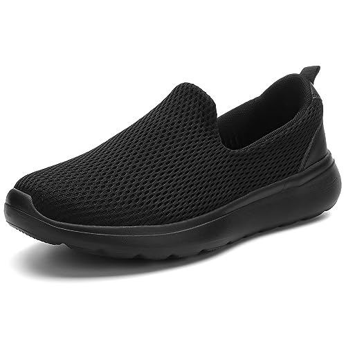 JINDELI Walking Shoes for Women Slip on Sneakers mesh Breathable Comfort Casual Walk Shoe Black Size 9.5