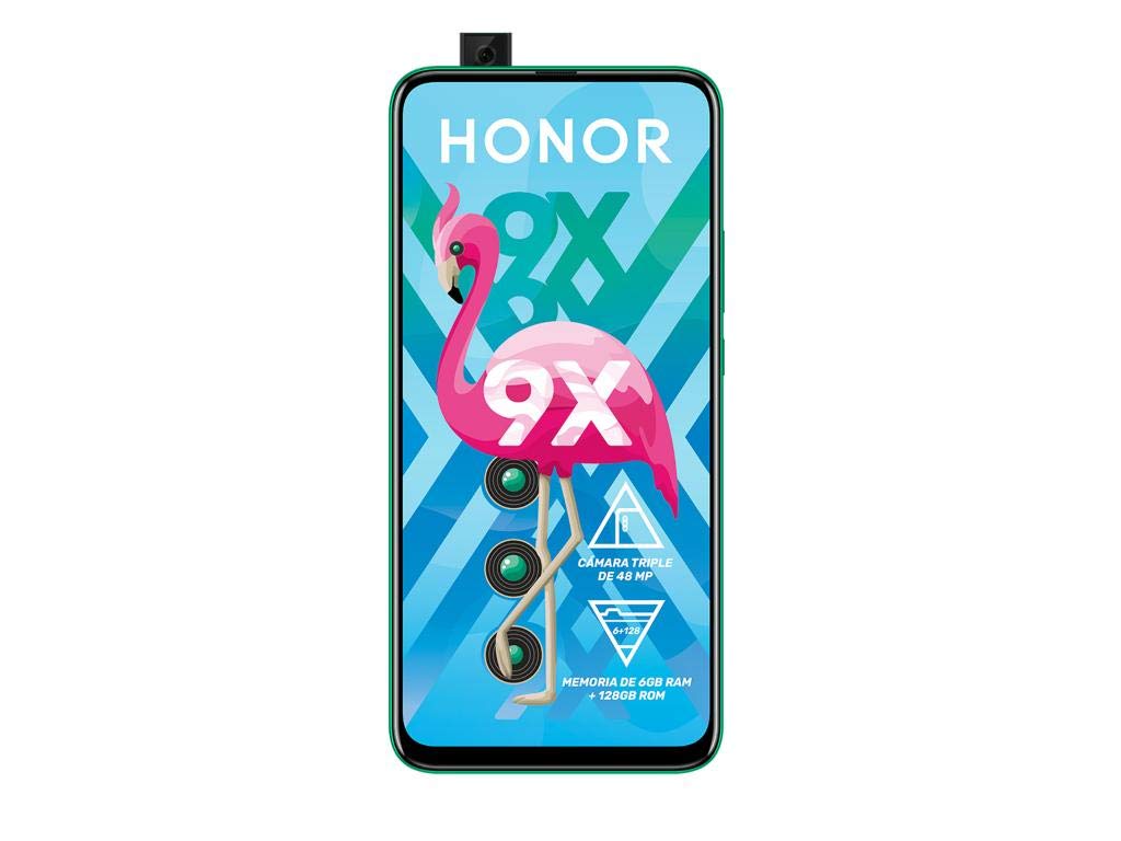 Honor 9X 6.59, 128GB, 6GB RAM, Triple Camera, Dual SIM GSM Unlocked International model STK-LX3 (Green)