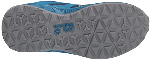 Jack Wolfskin Woodland Texapore Low Hiking Shoe Boot, Blue/Green, 2 US Unisex Big Kid
