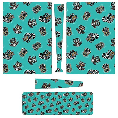 Mexican Owl Cat Skulls Full Protective Skin Cover Design Wrap Decal Sticker Compatible with PS5 Digital Edition Console and Controller
