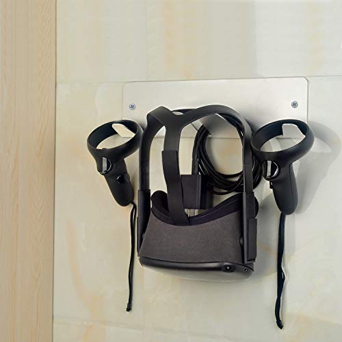 Hooshion Aluminium Alloy VR Headset Wall Mount Wall Holder Organizer Stand Hook for Oculus Rift-S/Oculus Quest/HTC Vive/Playstation VR Headset and Handle Grip Controller