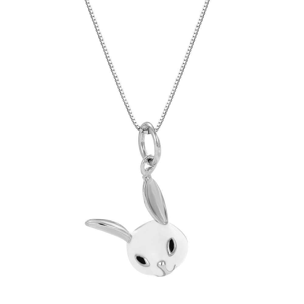 JXGXB Rabbit Necklace for Women Sterling Silver Easter Pendant Bunny Jewelry